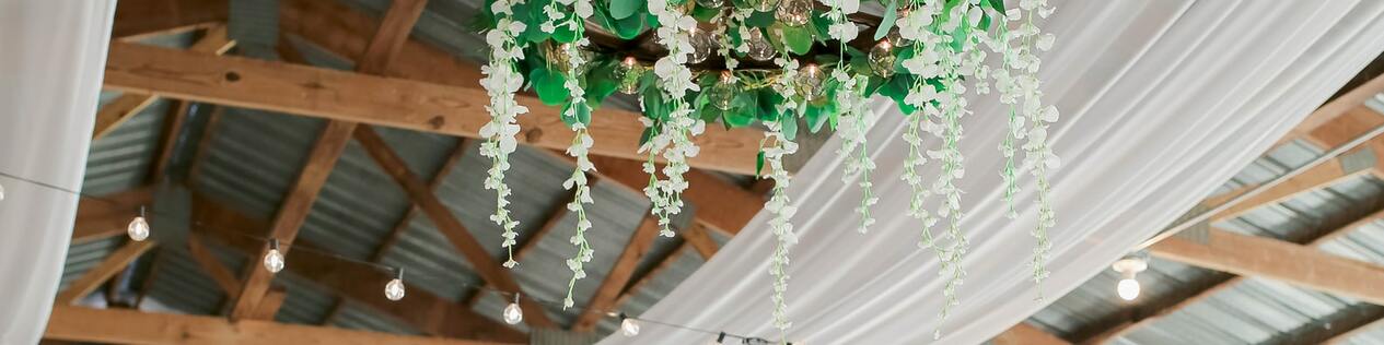 Ceiling Decoration With White Flowers And Drapings - LinkedIn ...