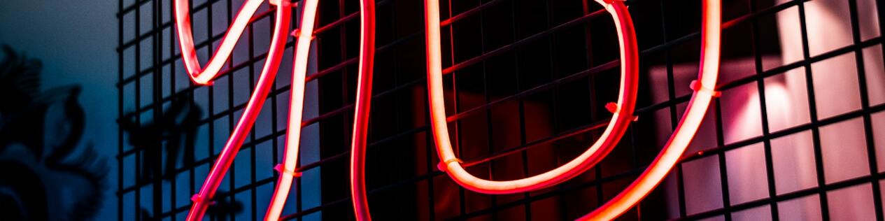 Hanging Neon Sign - LinkedIn Background - Get some inspiration!