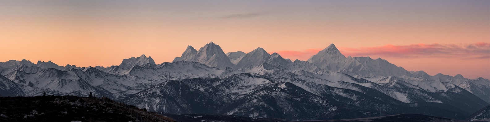 Mountain Filled With Snow Under Orange Sky - LinkedIn Background - Get ...